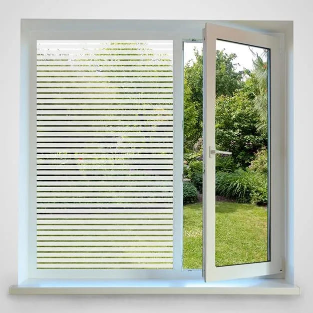 Horizontal Striped Frosted Window Film, Decorative Patterned Film